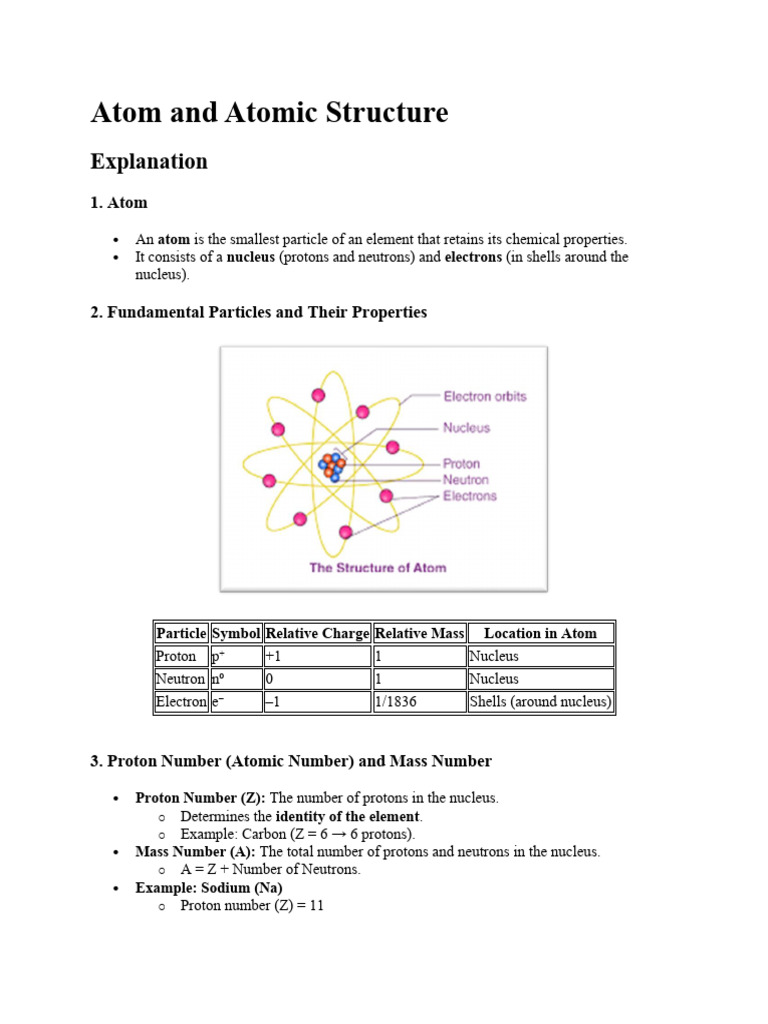 Atom and Atomic Structure | PDF | Proton | Atoms