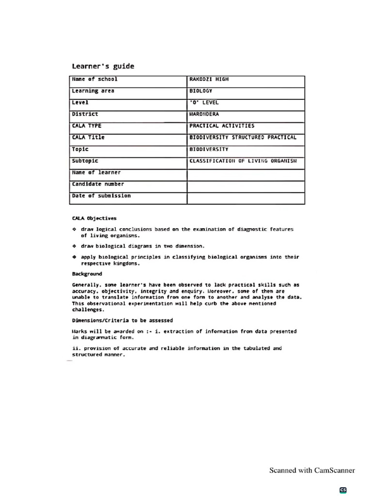 Bio CALA Biodiversity O Level | PDF
