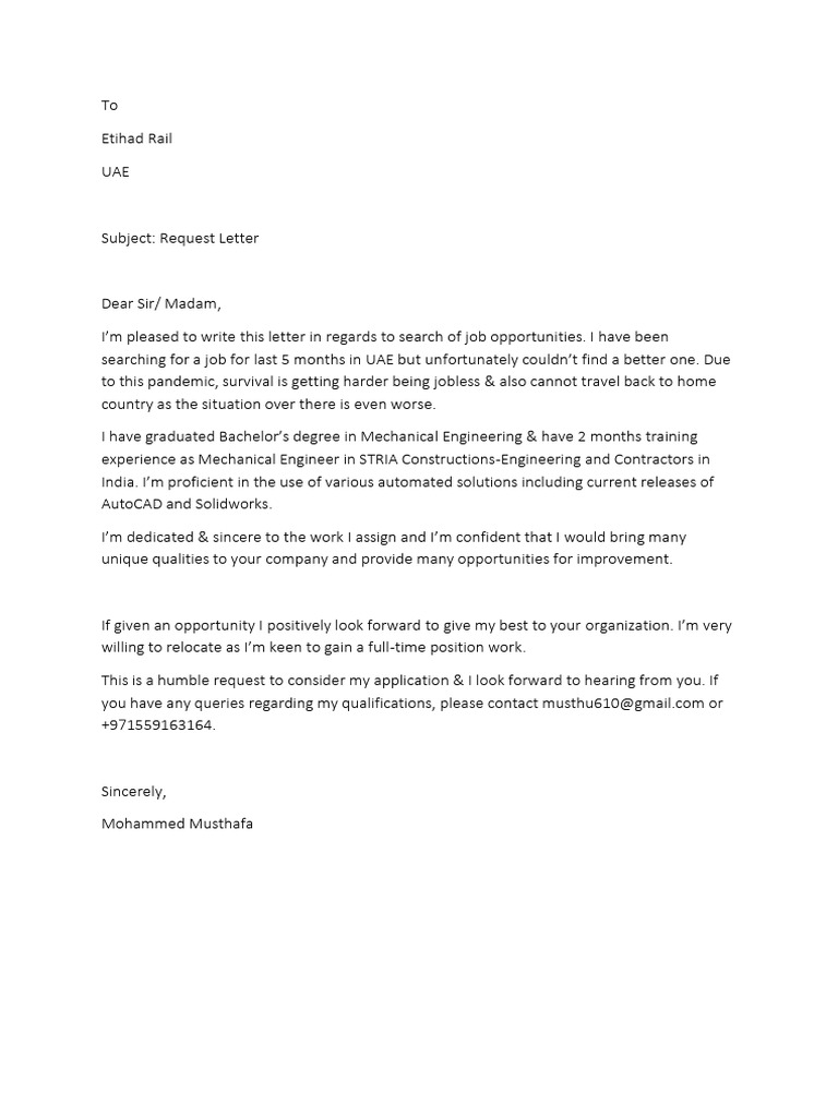 Request Letter | PDF