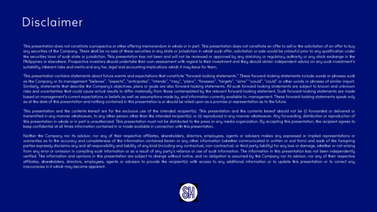 Securities Presentation Disclaimer | PDF | Information | Securities ...