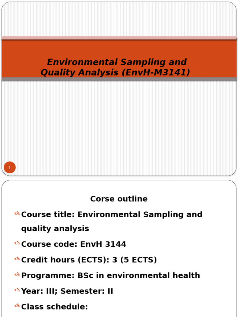 CHAPTER ONE Environmental Sampling and Analysis | PDF | Sampling ...