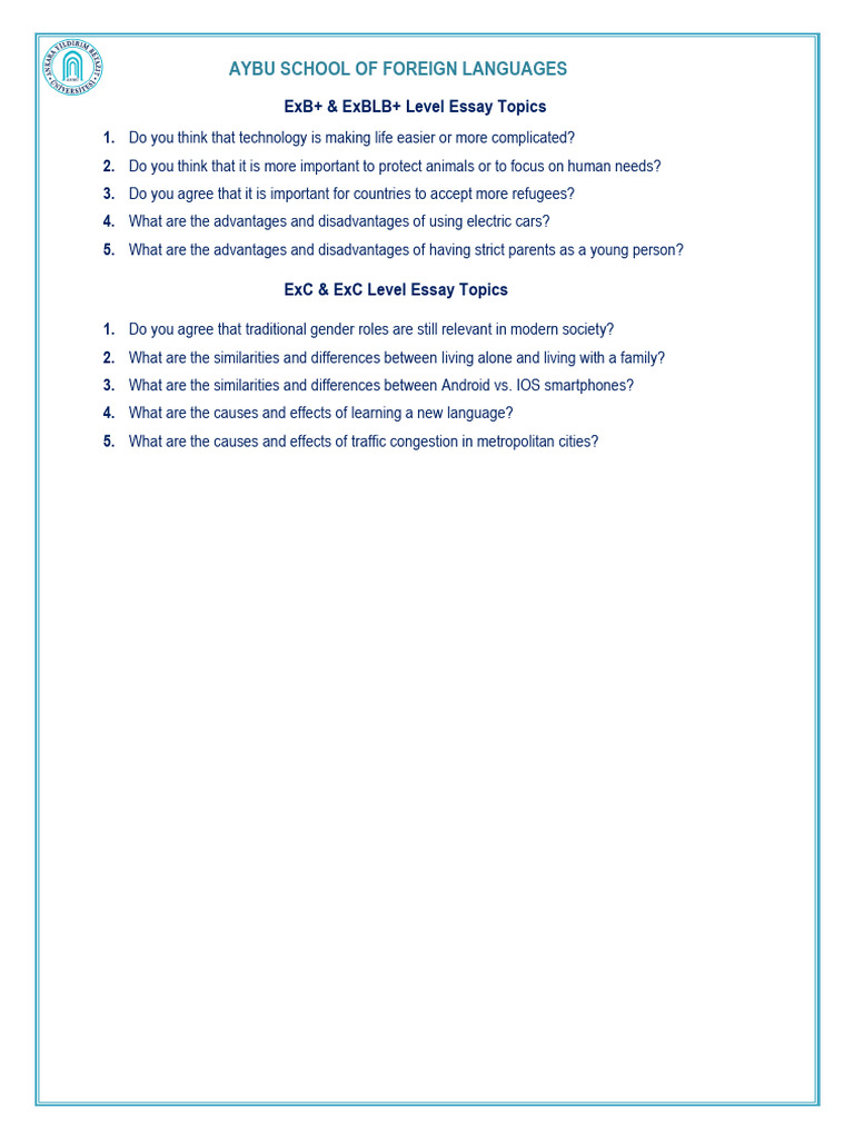 Period Break Essay Topics | PDF