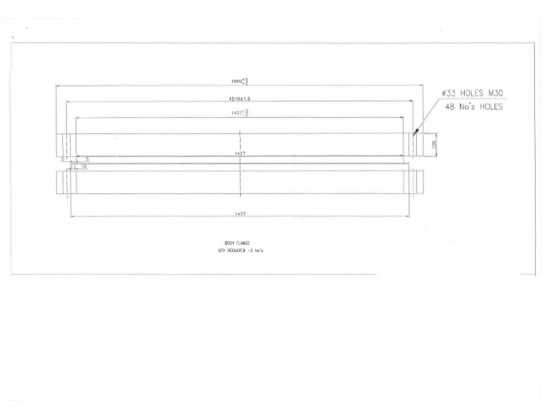 1600mm Flange Drawing | PDF