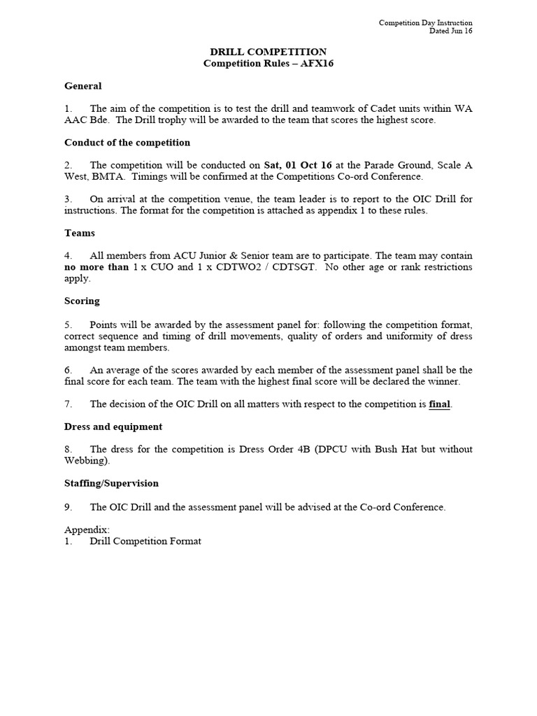 March Past Competition Rules | PDF | Military Life