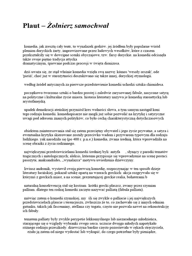 Plaut Zolnierz | PDF