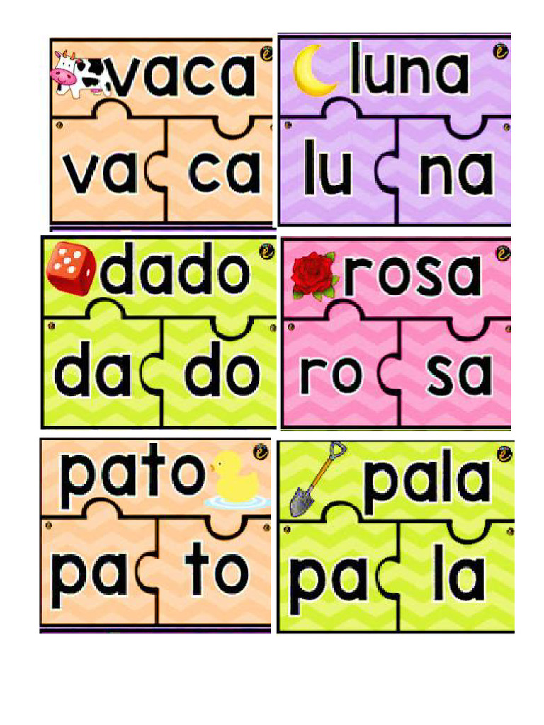 Rompecabezas de Silabas | PDF