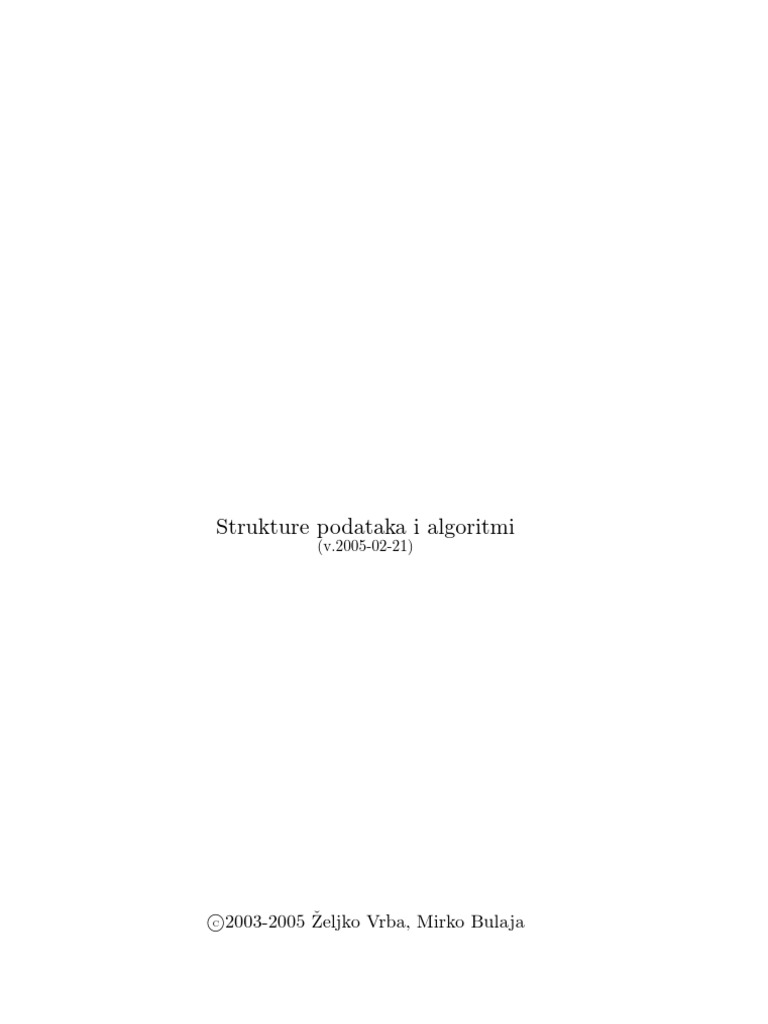 Strukture Podataka I Algoritmi Pdf