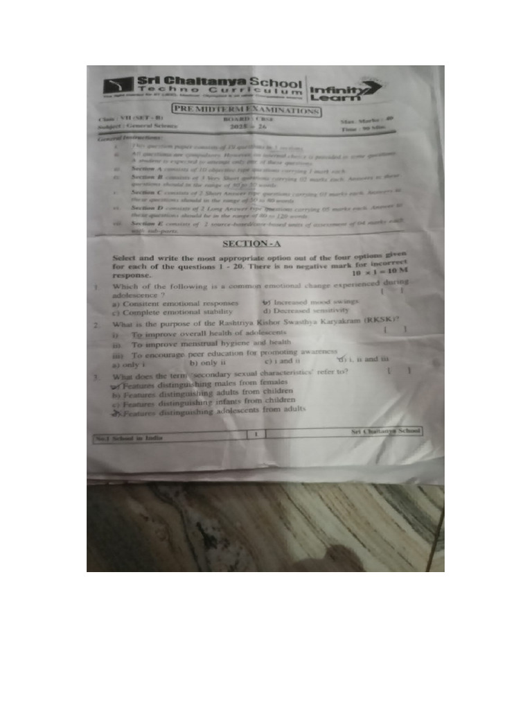 General Science Exam Paper | PDF