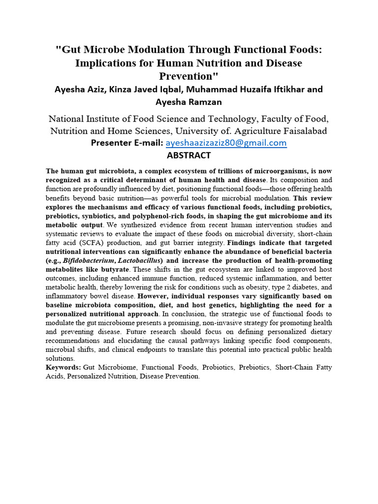 Gut Microbiome and Functional Foods | PDF | Biology | Medical Specialties