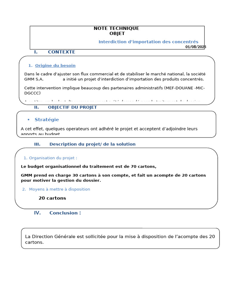 Note Technique Sur Les Concentrã©s | PDF