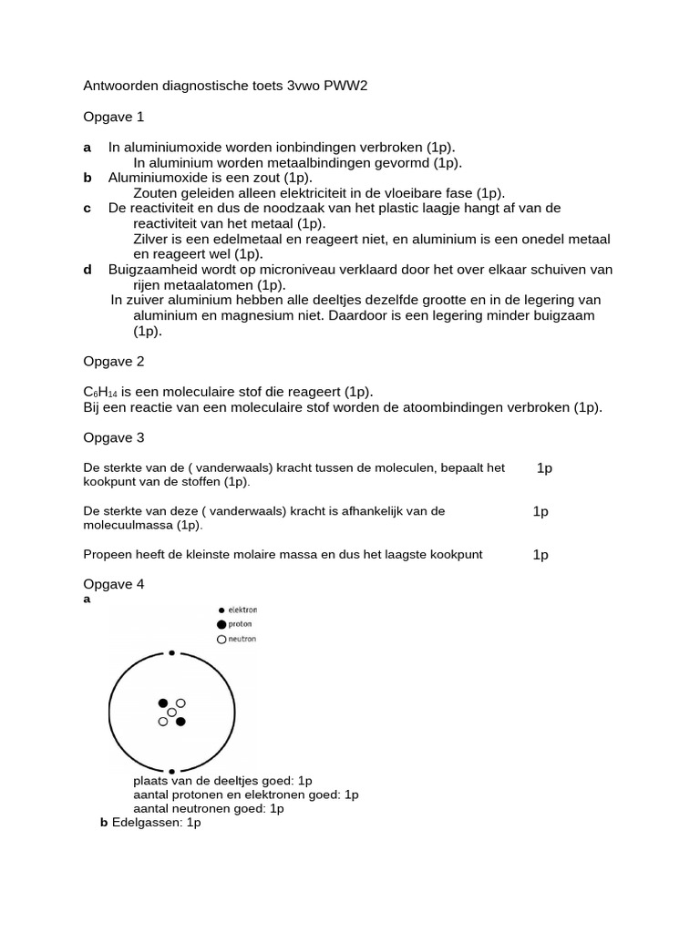 Antwoorden Diagnostische Toets 3vwo Pww2 | PDF