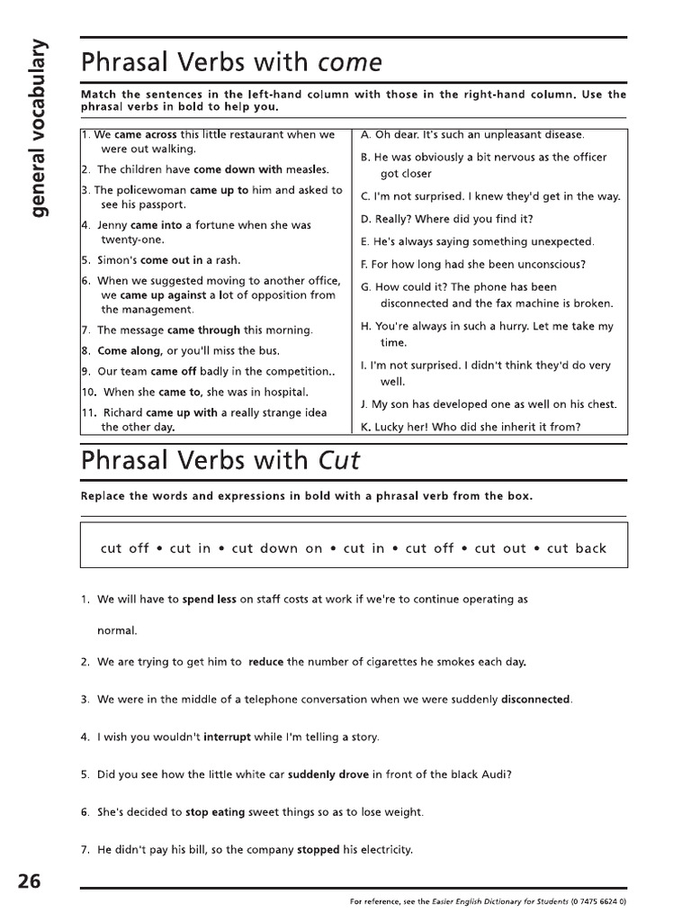 Phasal Verbs + Answers | PDF