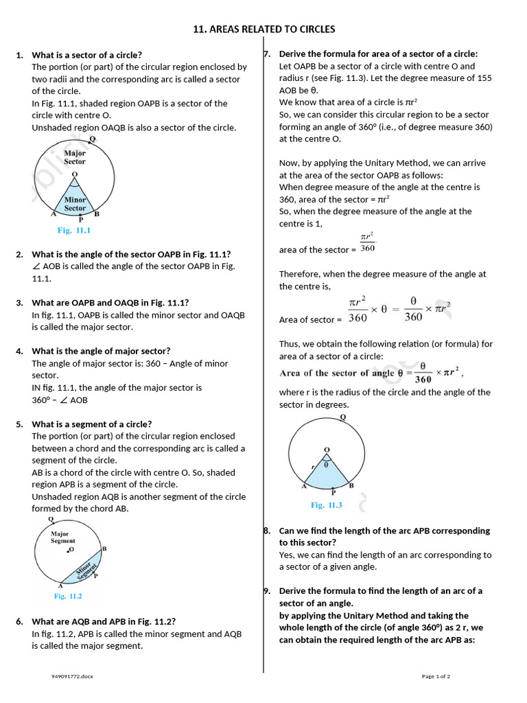 Understanding Circle Sectors and Segments | PDF | Circle | Angle