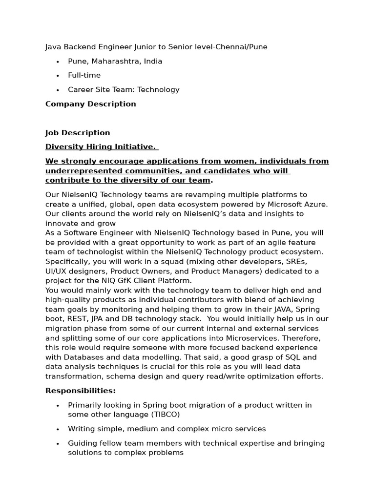 Java Engineer Role: Junior to Senior | PDF | Databases | Relational ...