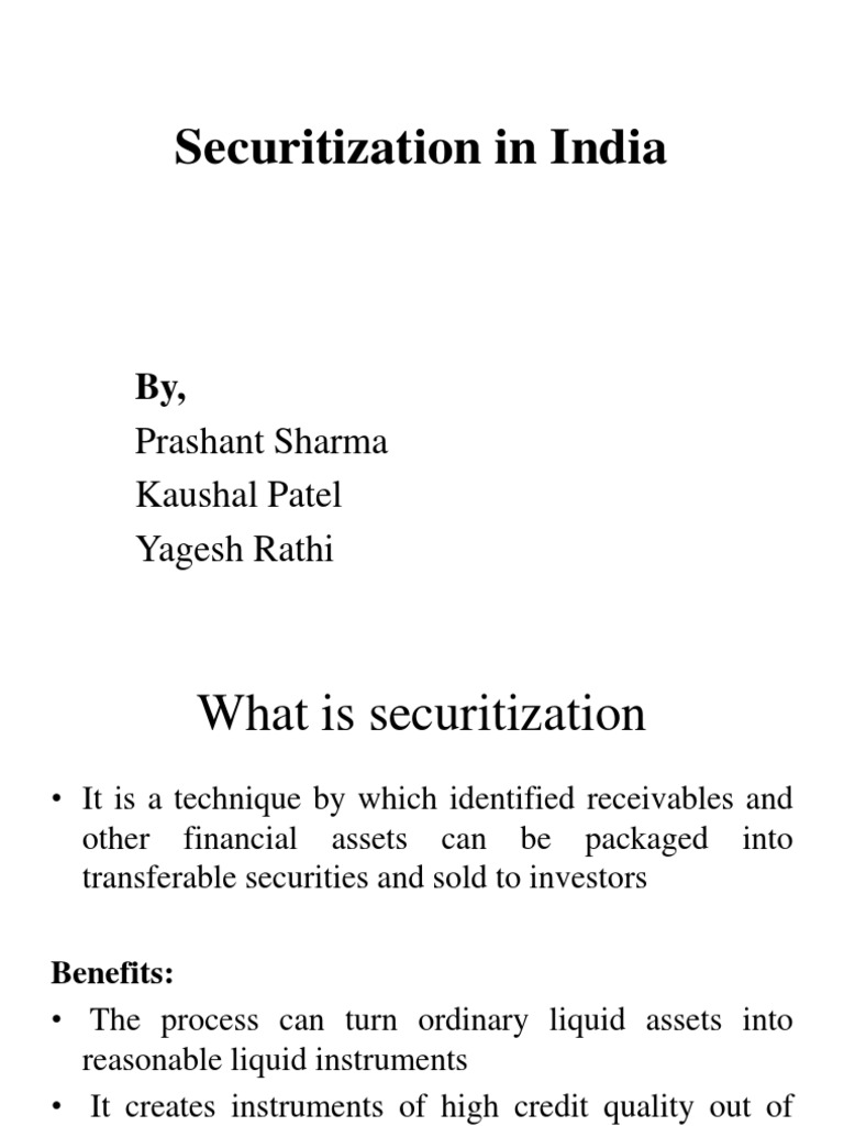 Securitization | PDF | Securitization | Mortgage Backed Security