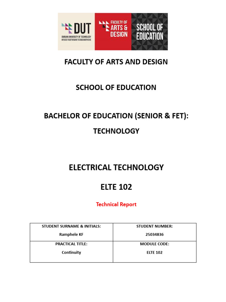 Breadboard Continuity Testing Report | PDF | Voltage | Electricity
