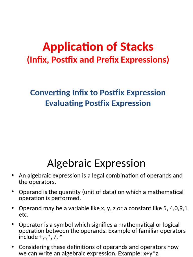 7-Applications of Stack - Infix To Postfix-18!03!2023 | PDF | Notation ...