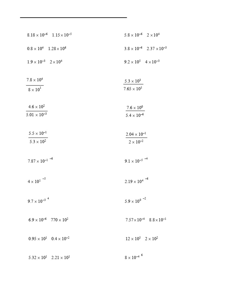 Scientific Notation Practice Worksheet | PDF