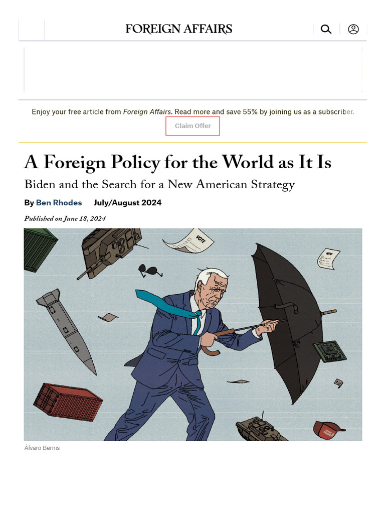 A Foreign Policy For The World As It Is - Biden and The Search For A ...