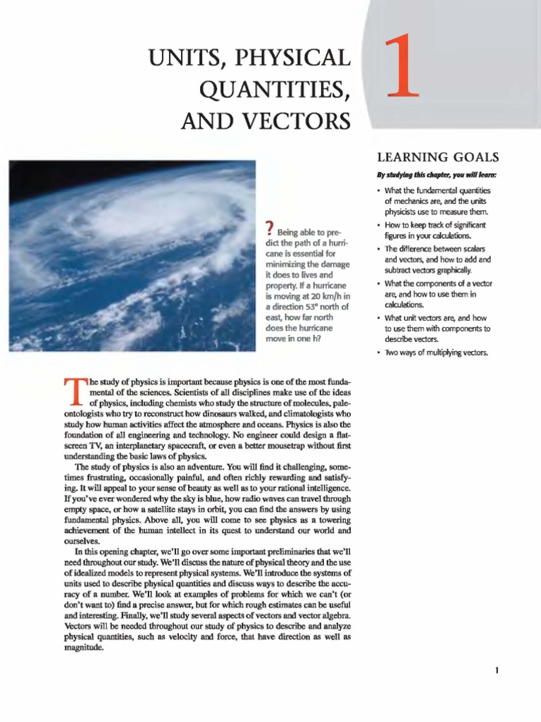 Ch01 Units Quantities Vectors | PDF | Euclidean Vector | Units Of ...