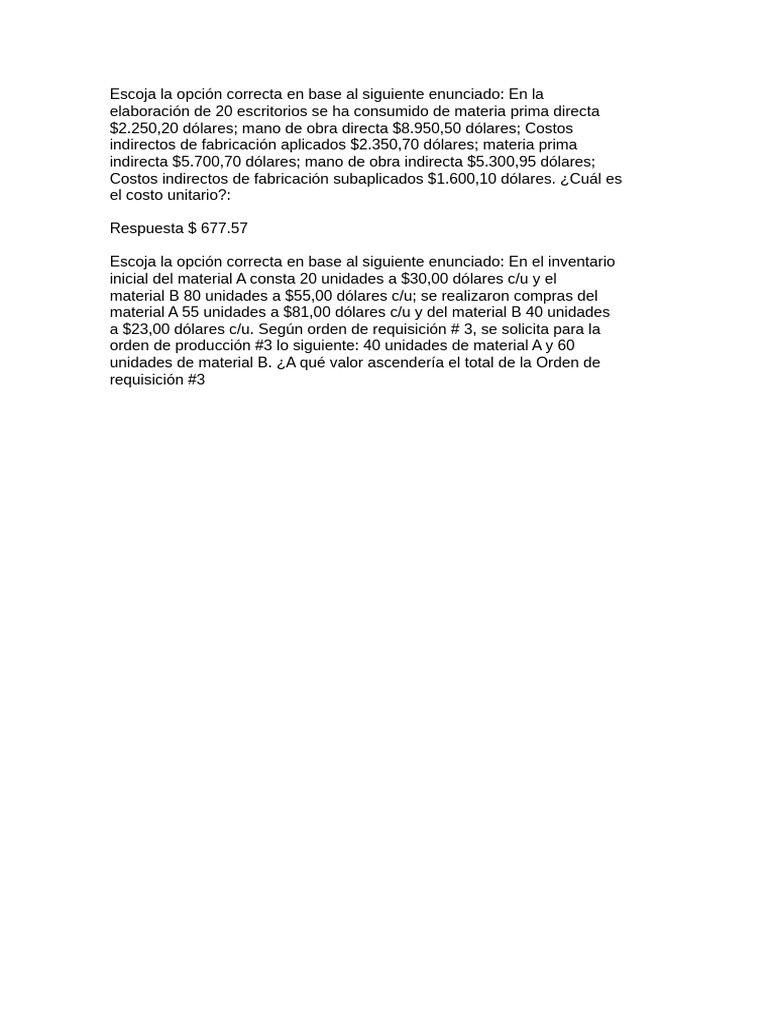 Escoja La Opción Correcta en Base Al Siguiente Enunciado | PDF