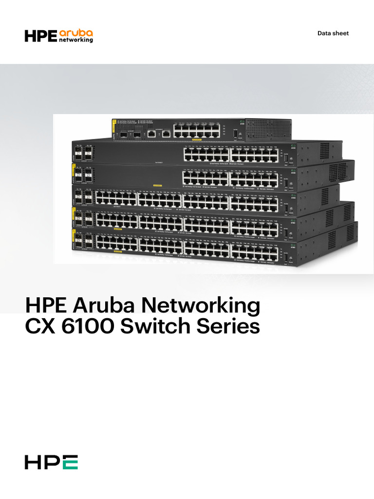 HPE Aruba CX 6100 Switch Series Datasheet | PDF | Computer Network | Ip ...