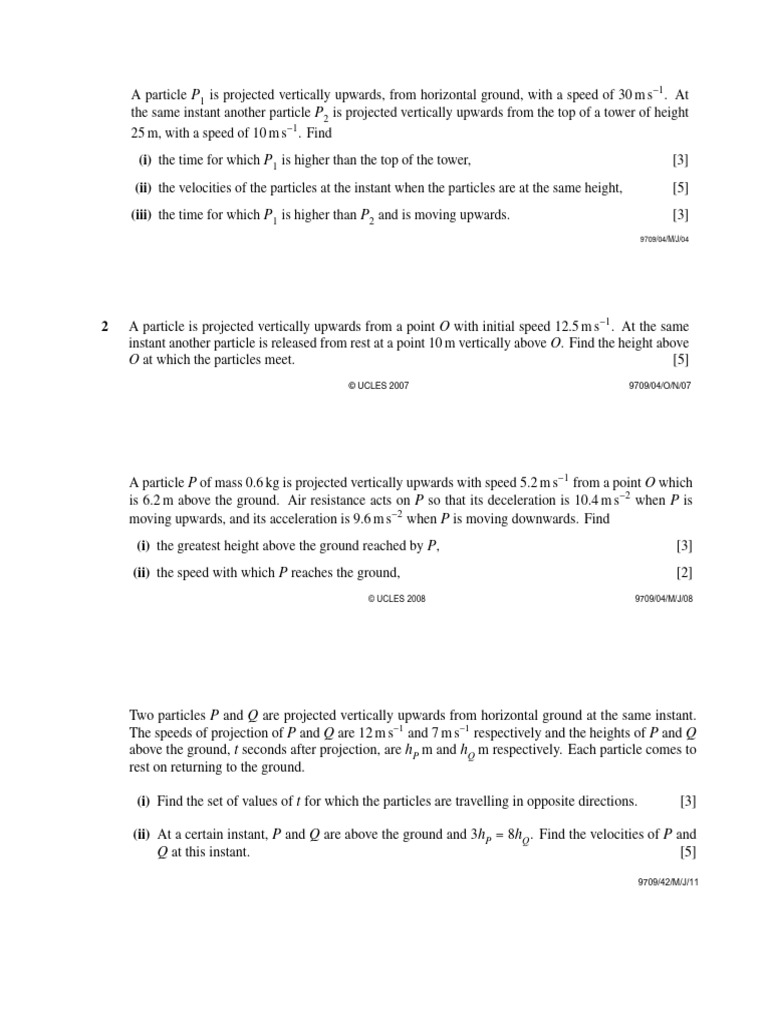 Vertical Motion Problems in Physics | PDF | Acceleration | Rocket