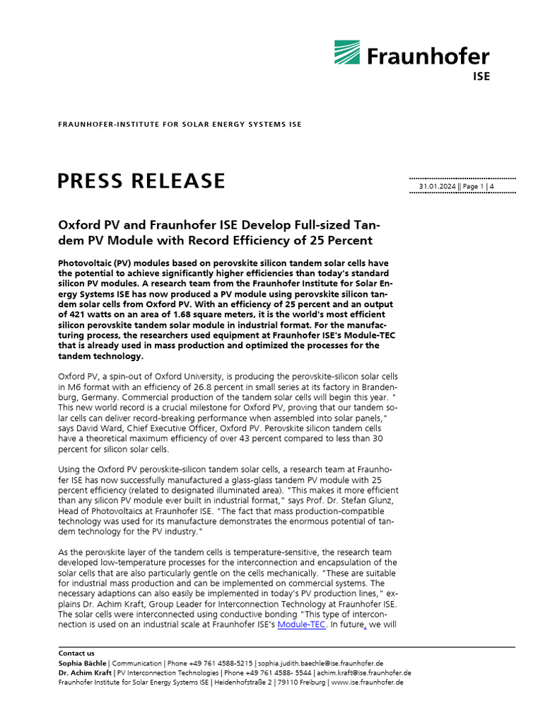 0424 ISE e PI Oxford PV and Fraunhofer ISE Develop Full Sized Tandem PV ...