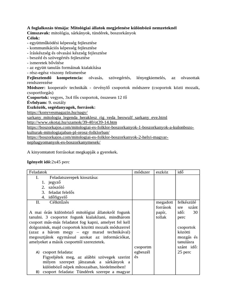 Kooperatív Óra | PDF