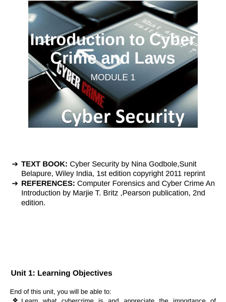 Cyber Security Module 1 Intro To Cyber Crime and Laws | PDF | Spamming | Defamation