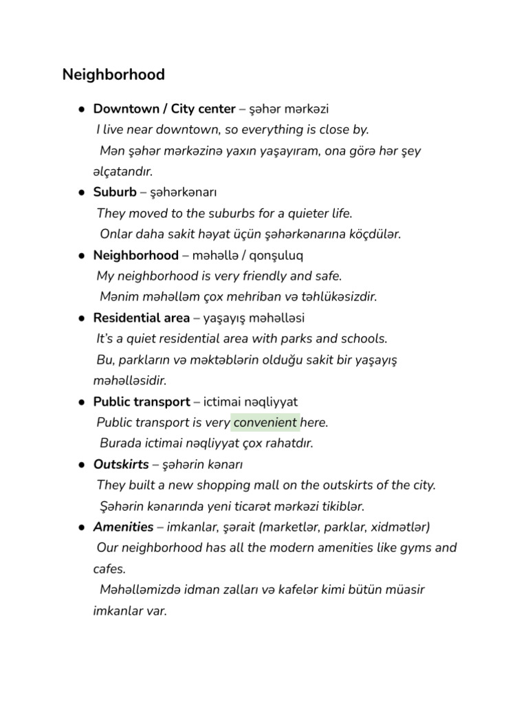 Neighborhood | PDF