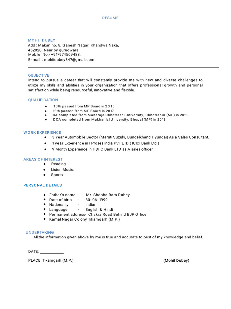 0 Mohit Resume Converted 1 | PDF