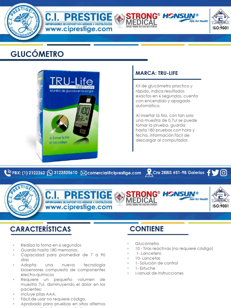 Glucómetro Tru Life: Rápido y Preciso | PDF | Informática