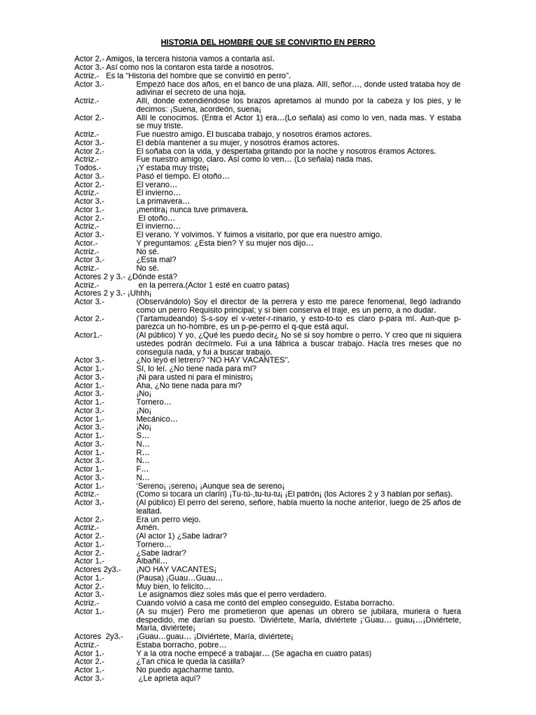 Historia Del Hombre Que Se Convirtio en Perro | PDF