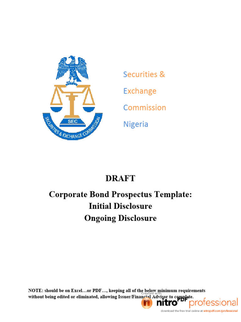 DRAFT Bond Prospectus Template | PDF | Bonds (Finance) | Financial Services