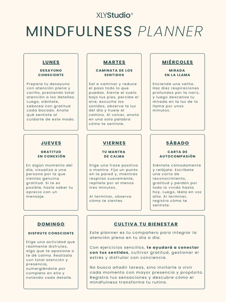 Planner Semanal Mindfulness | PDF