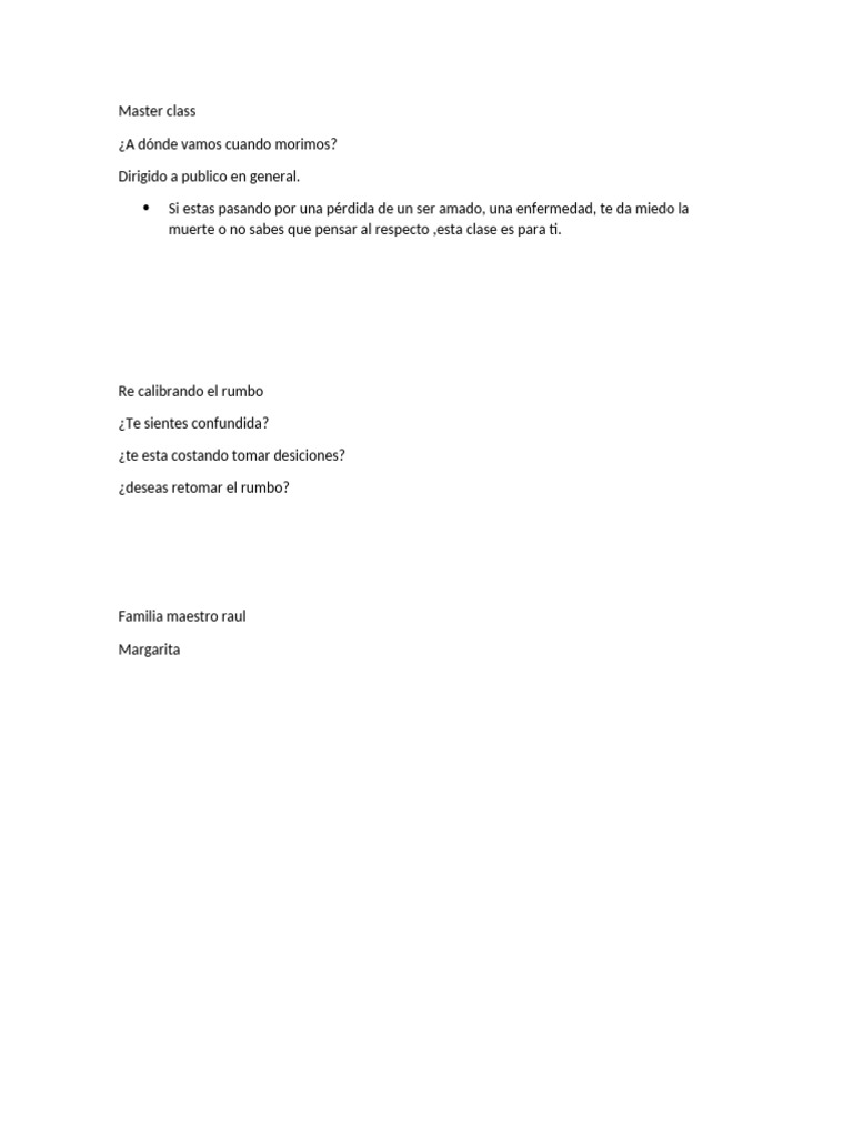 Master Class Pdf