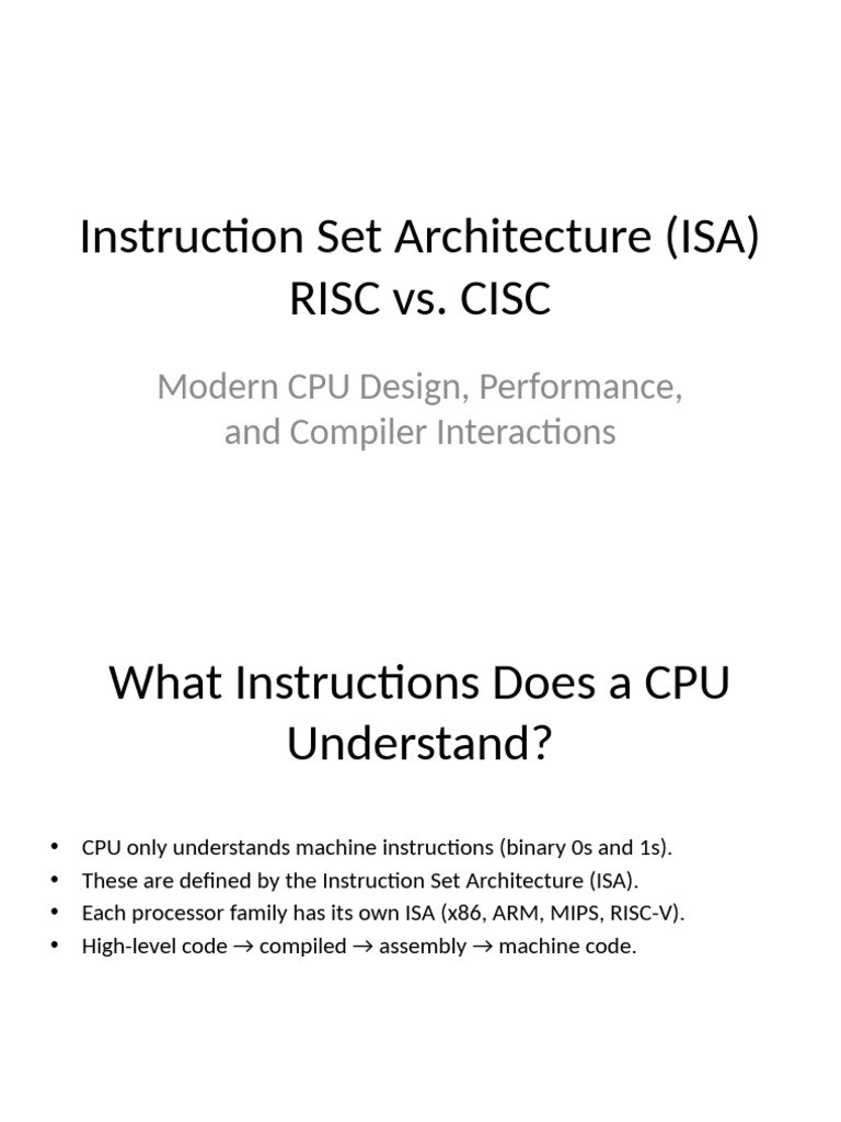 Isa Risc Cisc Modern | PDF | Office Equipment | Computer Architecture