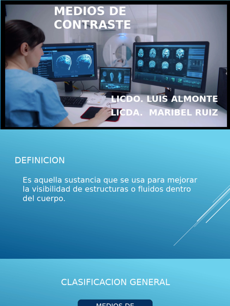 Medio de Contraste | PDF | Enlace iónico | Especialidades Medicas