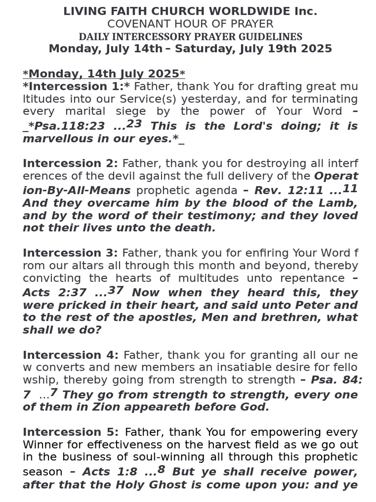Bold With Bible Refs ... Updated..Proposed Chop Prayers, July 14th ...