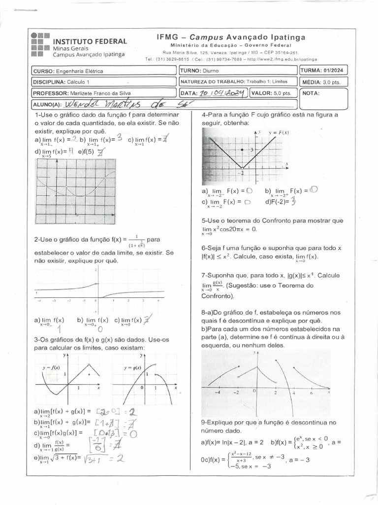 Lista de Limites | PDF