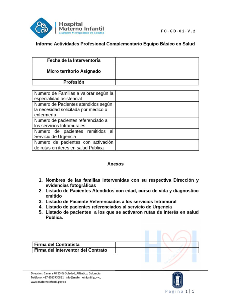 Informe Actividades Profesional Complementario EBS | PDF