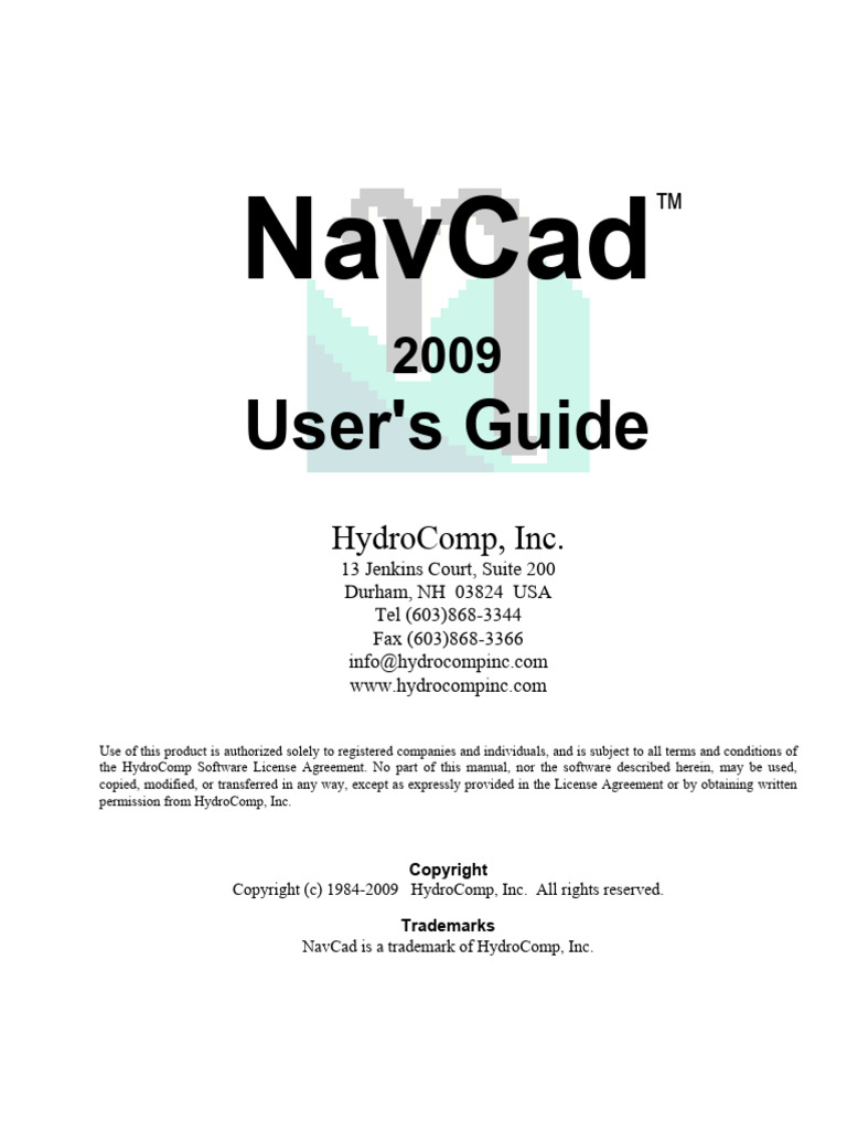 Nav Cad 2009 Users Guide | PDF | License | Propeller