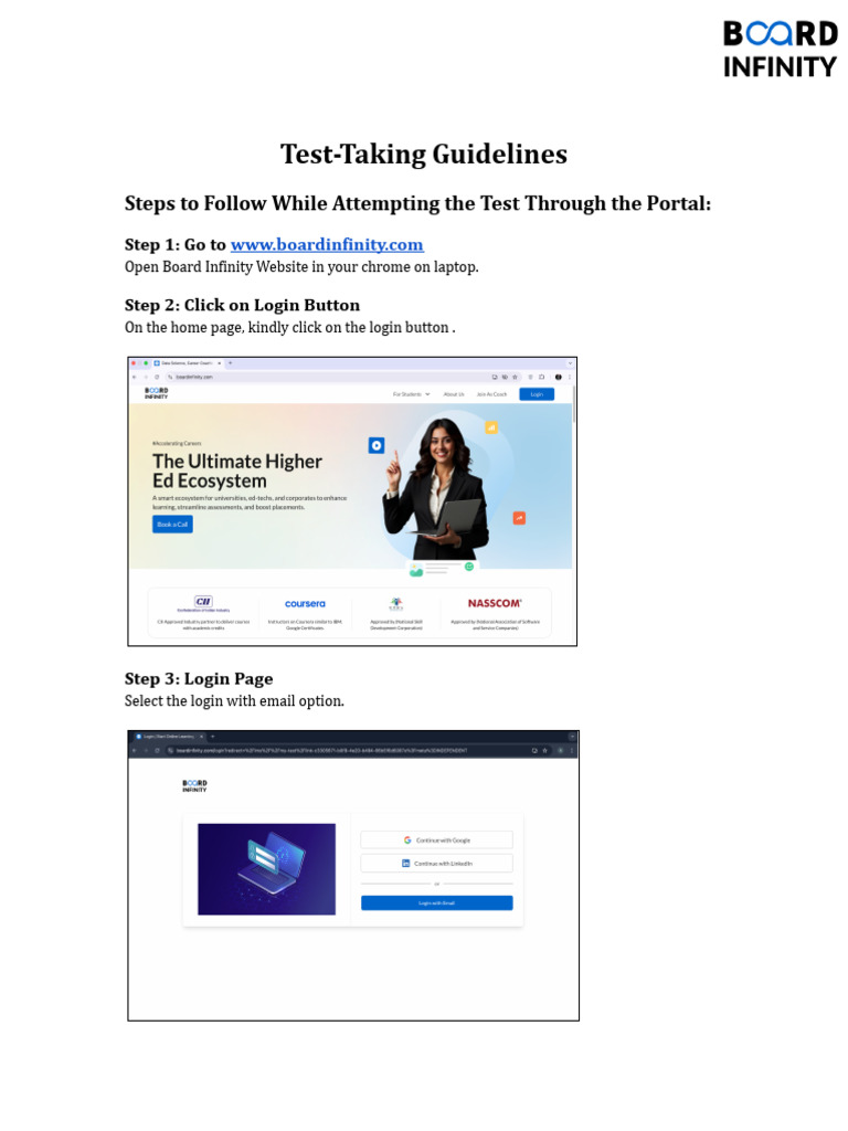 Board Infinity - Test Taking Guidelines | PDF | Computer Science ...