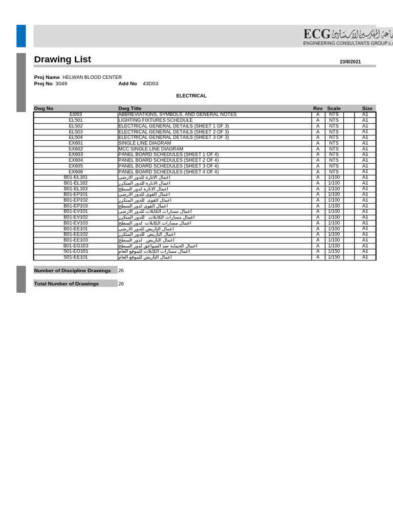 3049 Drawing List | PDF
