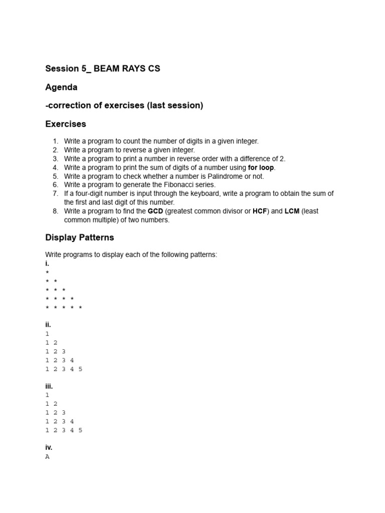 Session 5 - Beam Rays Cs. | PDF