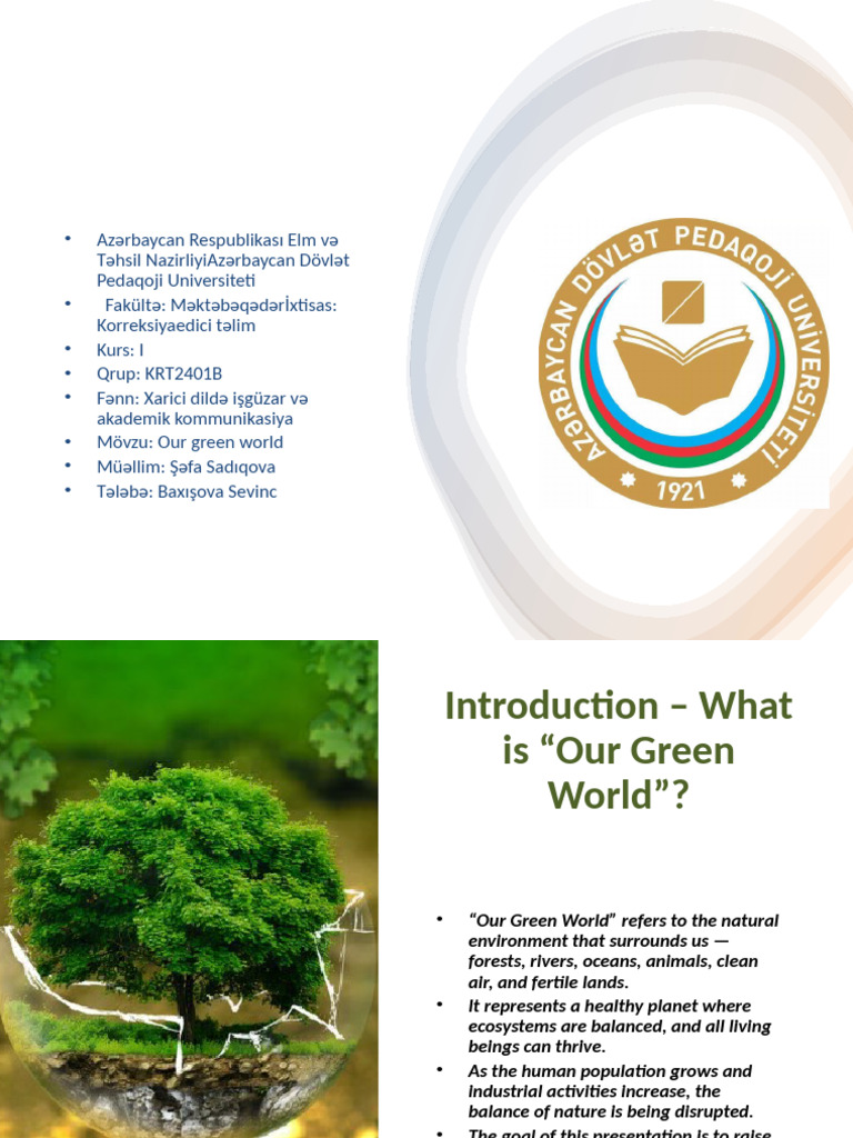 Protecting Our Green World | PDF | Sustainability | Climate Change