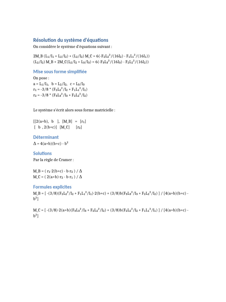 Résolution d'un système d'équations | PDF