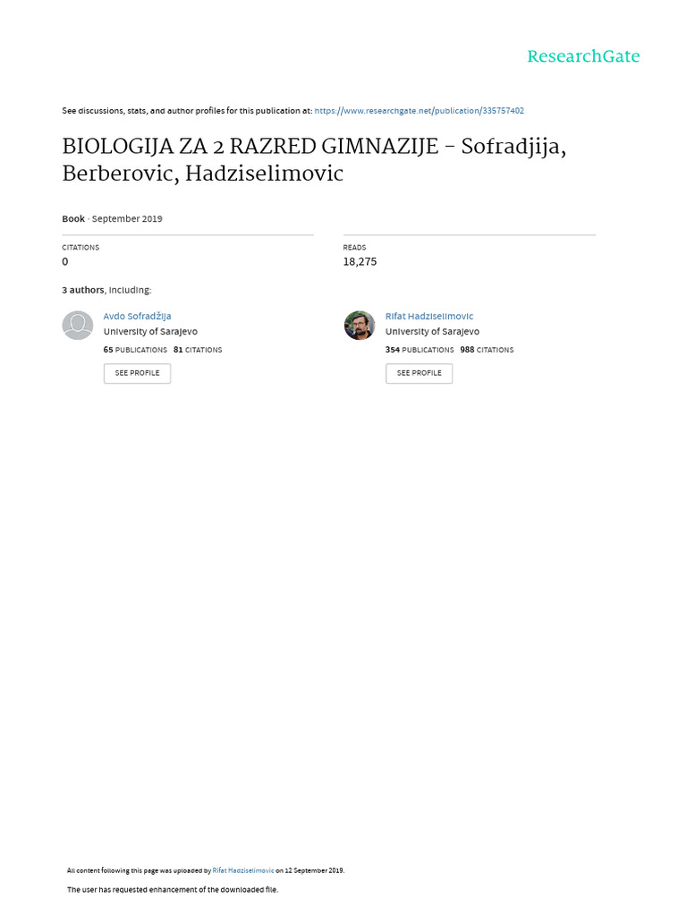 Biologija Za 2 Razred Gimnazije - Sofradjija, Berberovic ...
