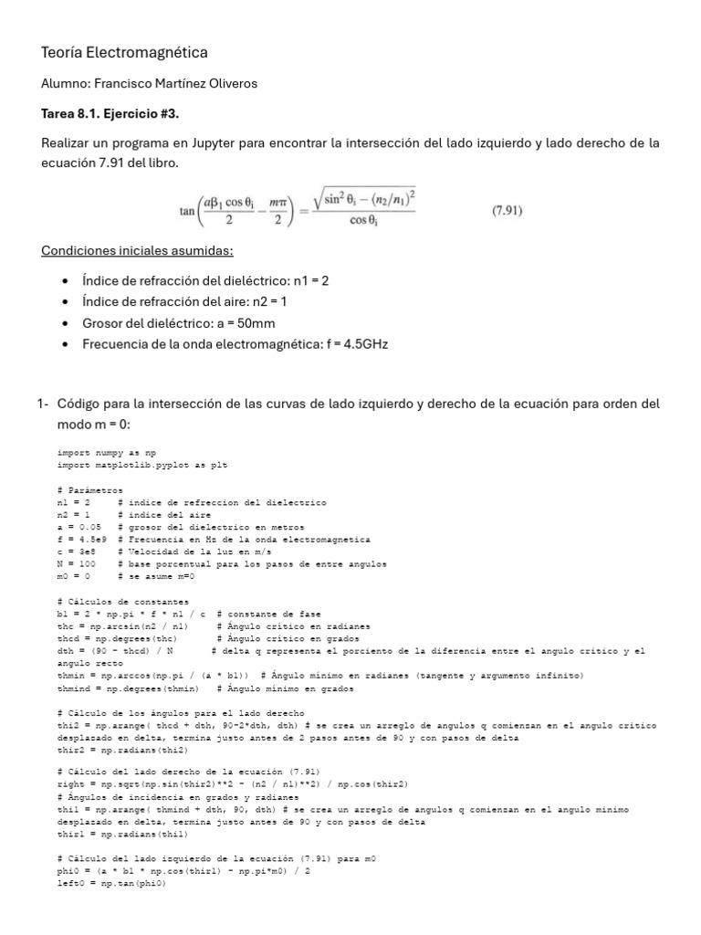 Programas en Jupyter Python de Las Intersecciones de Las Curvas de La Ecuacion 7.91 para M 0, M ...